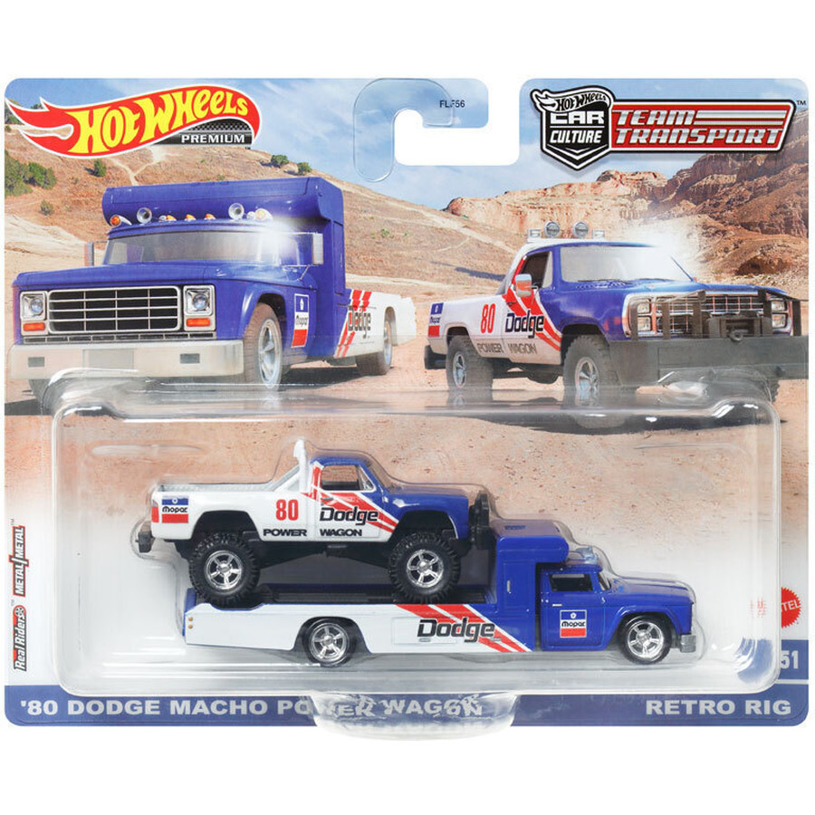 Hot Wheels Νταλίκα με Αυτοκινητάκι - '80 Dodge Macho Power Wagon ...